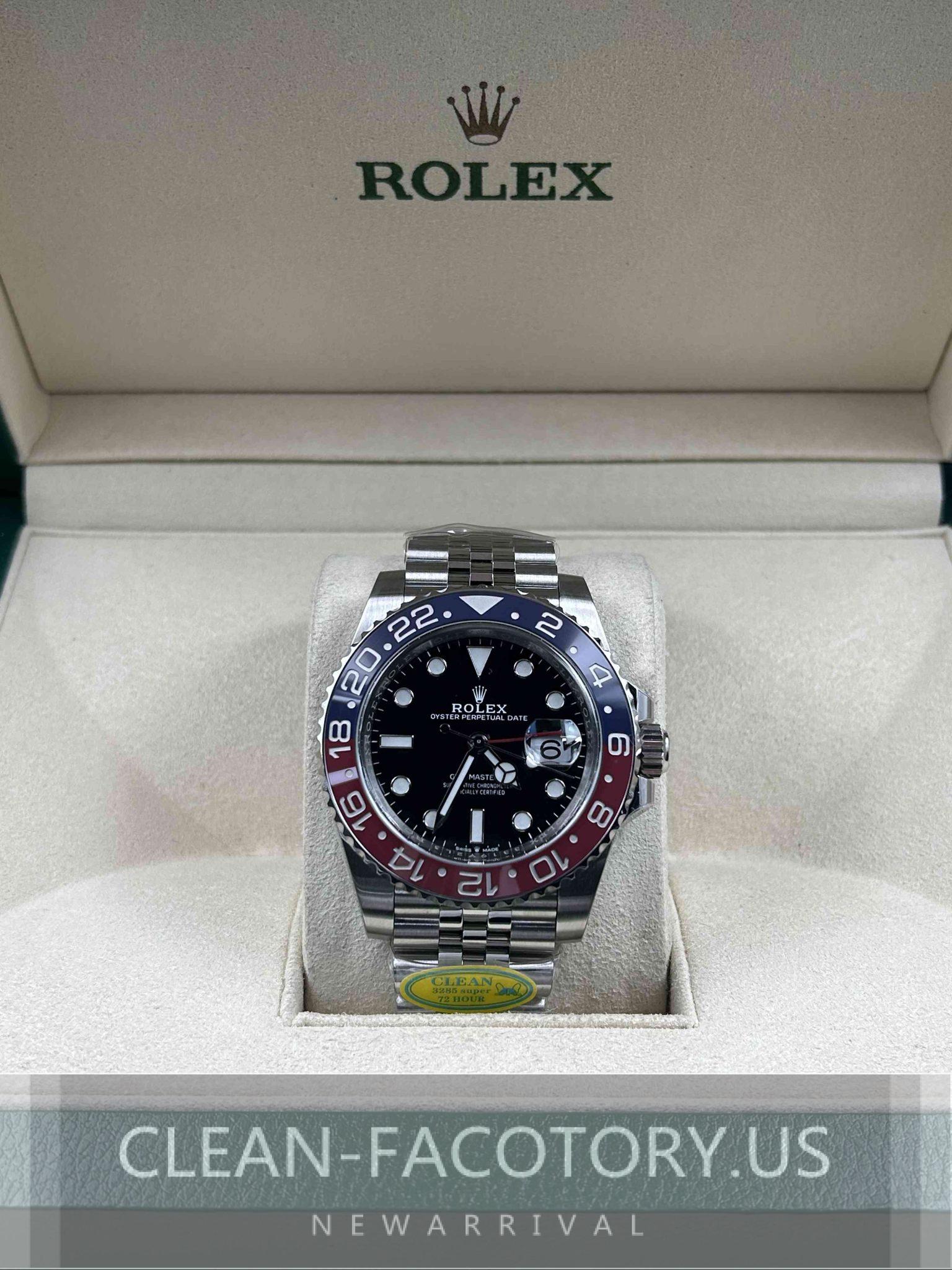 Clean Factory Rolex GMT Master II 126710BLRO Jubilee, “Pepsi”Red/Blue ...