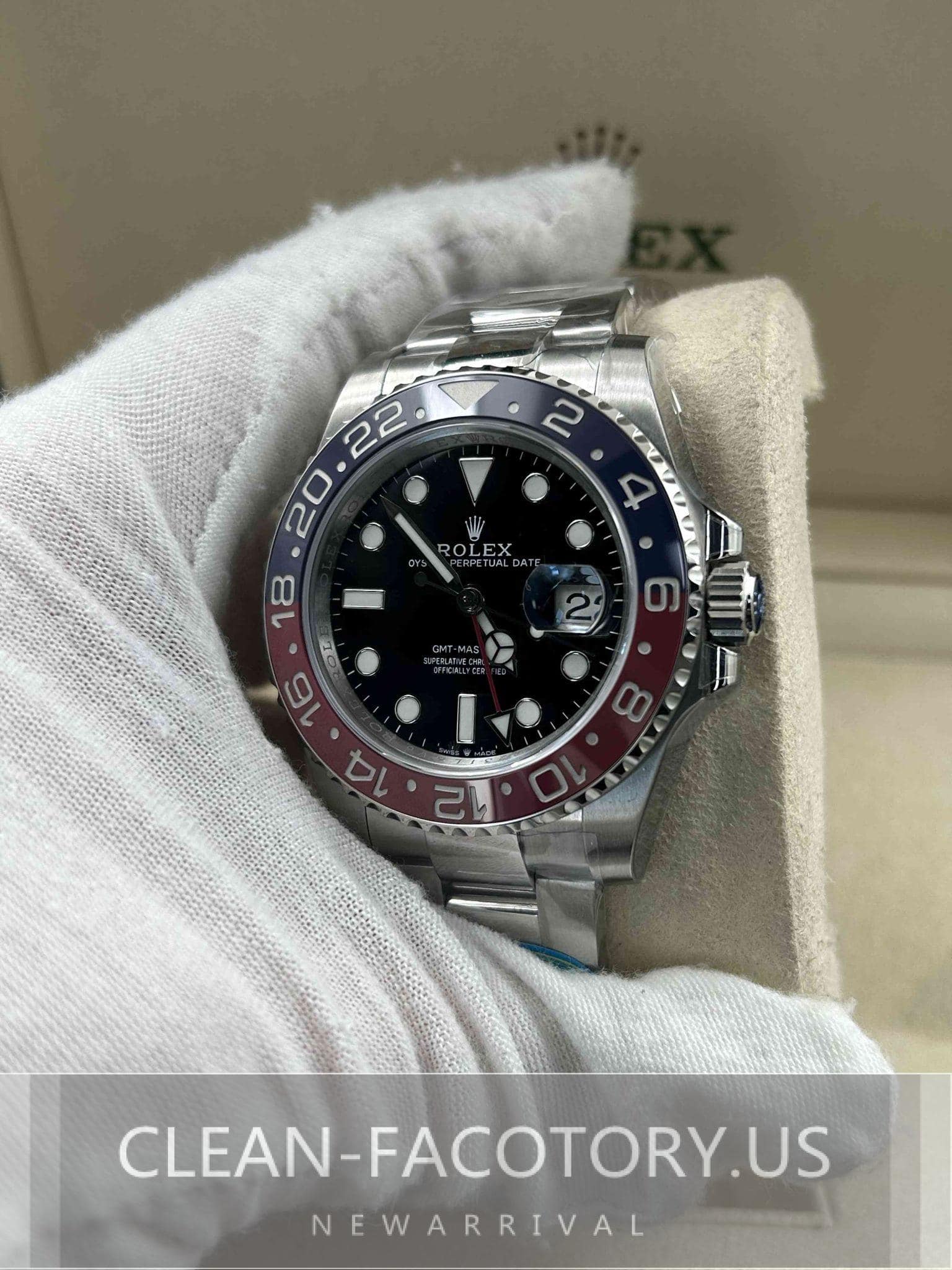 Clean Factory Rolex GMT Master II 126710BLRO Oyster, “Pepsi”Red/Blue ...