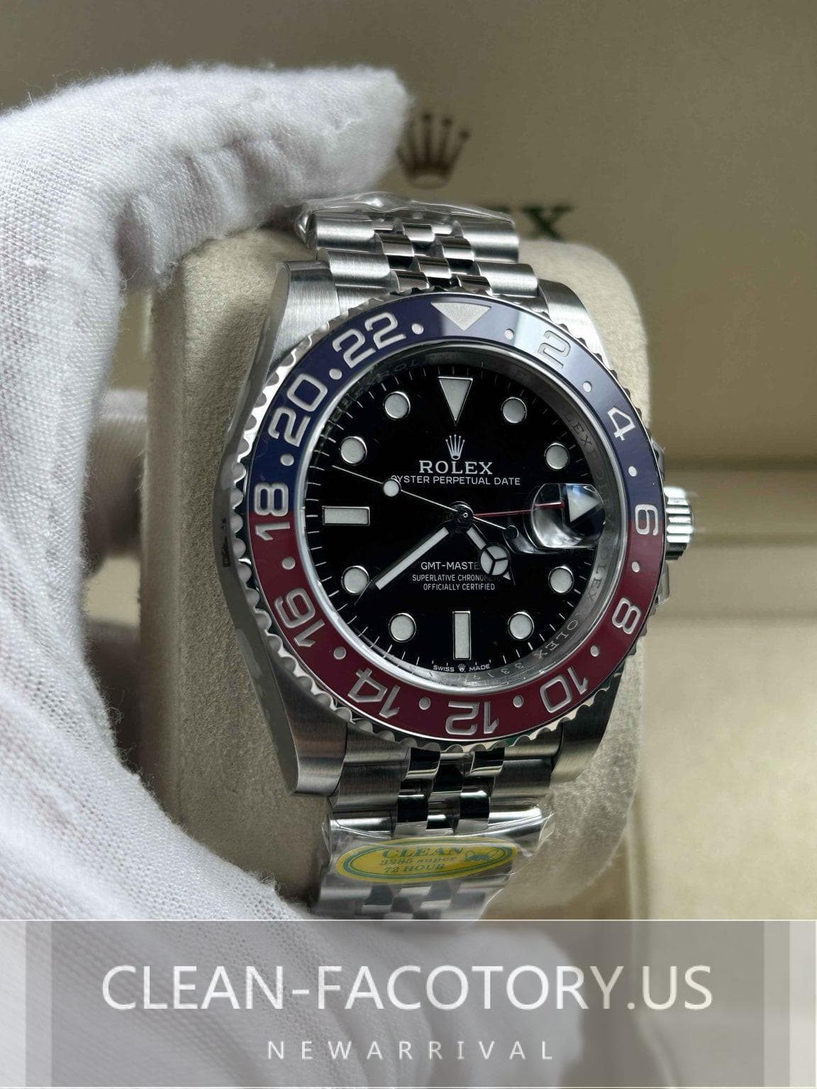 Clean Factory Rolex GMT Master II 126710BLRO Jubilee, “Pepsi”Red/Blue ...