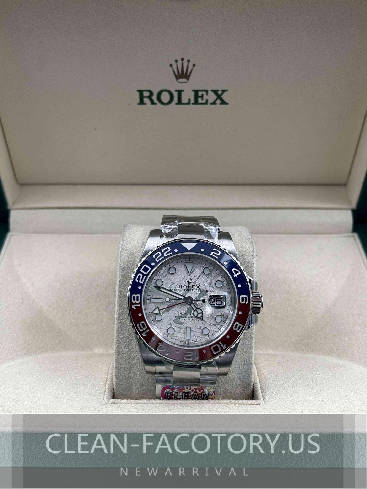 Clean Factory Rolex GMT Master II 126710BLRO Meteorite Dial, “Pepsi”Red ...