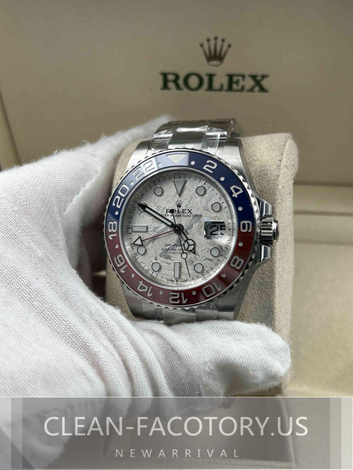 Clean Factory Rolex GMT Master II 126710BLRO Meteorite Dial, “Pepsi”Red ...