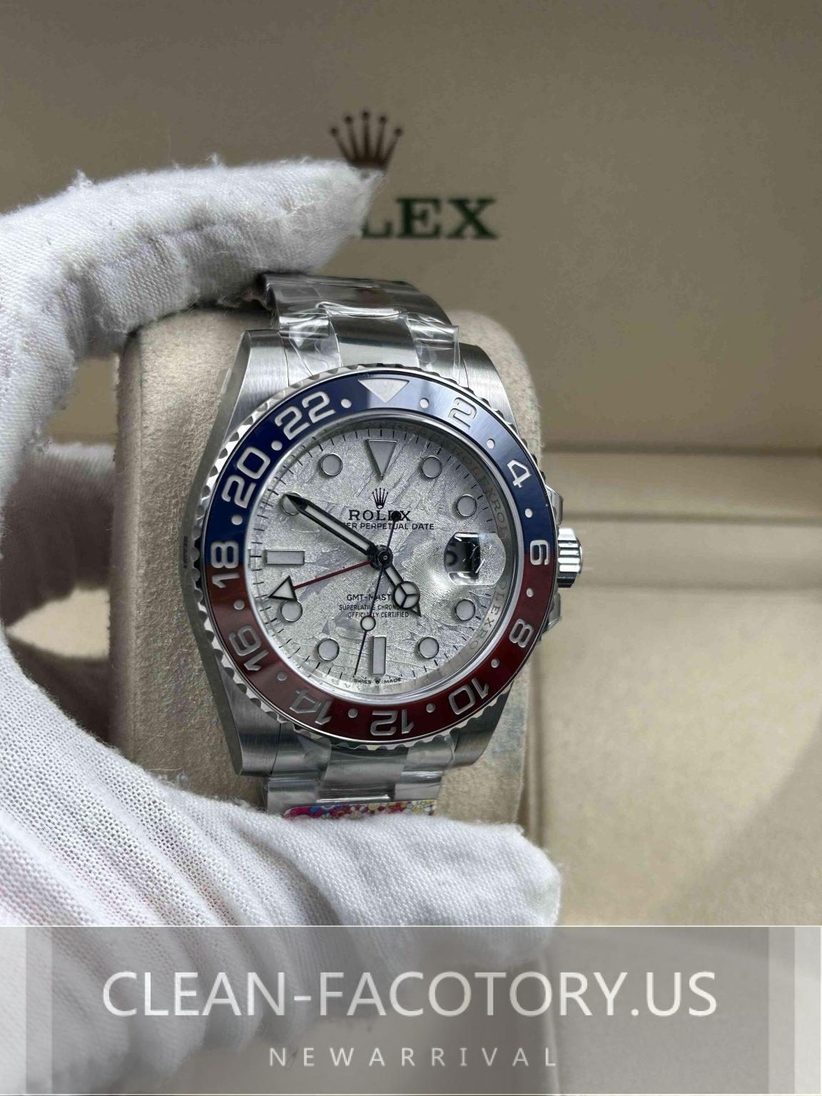 Clean Factory Rolex GMT Master II 126710BLRO Meteorite Dial, “Pepsi”Red ...