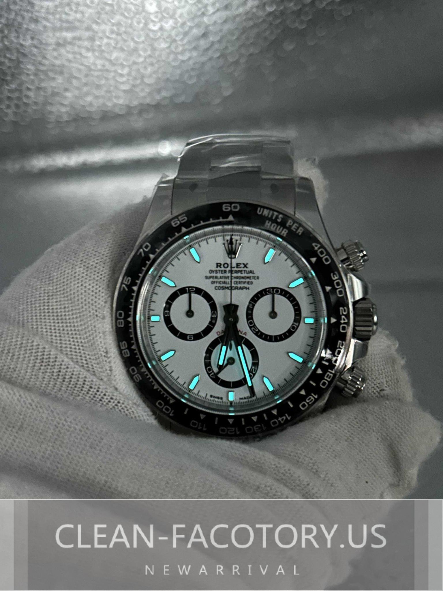 Clean Factory Rolex Daytona 126500LN 40mm White Panda Dial, Black ...