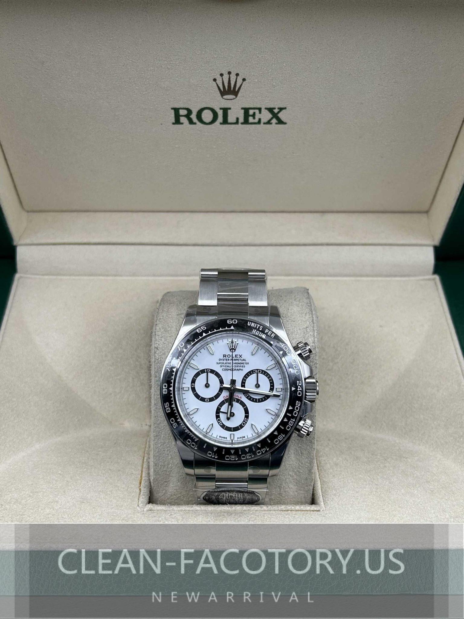 Clean Factory Rolex Daytona 126500LN 40mm White Panda Dial, Black ...