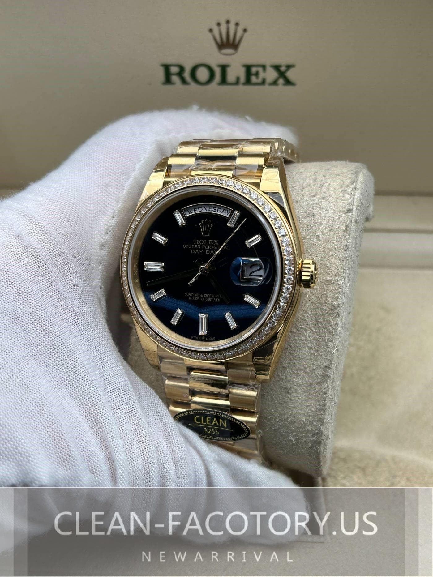Clean Factory Rolex Day-Date 40mm 228348RBR President , Black Onyx Dial ...