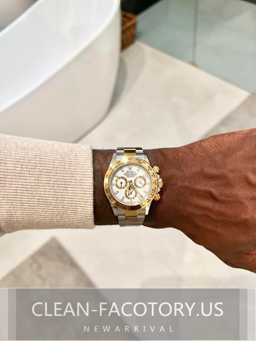 Clean Factory Rolex Daytona 126503 white Dial, 2tone 18k Gold wrapped ...